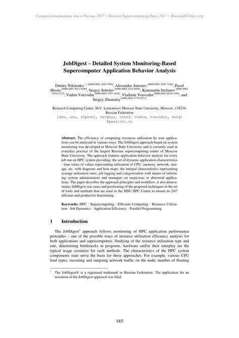 Pdf Jobdigest Detailed System Monitoring Based Supercomputer Application Behavior Analysis