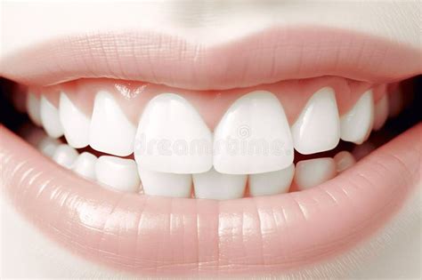 Female Smiling Mouth With Bright Lips Large Perfect Teeth Ai