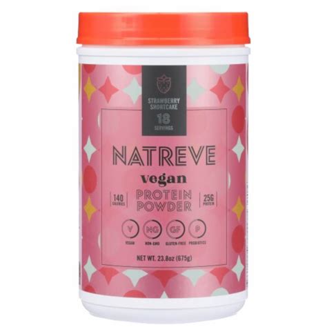 Natreve Strawberry Shortcake Vegan Plant Based Protein Powder 238 Oz
