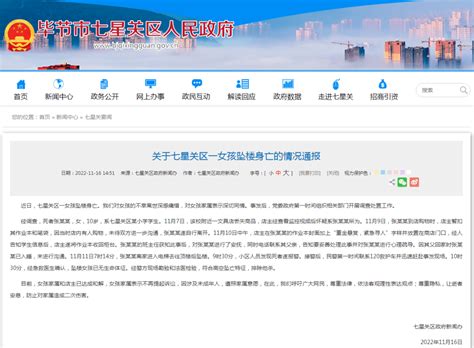 10岁女孩被疑偷窃后坠楼身亡官方通报 毕节市 贵州省 区人民政府
