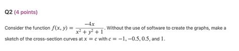 Solved Consider The Function Fxyx2y21−4x Without The