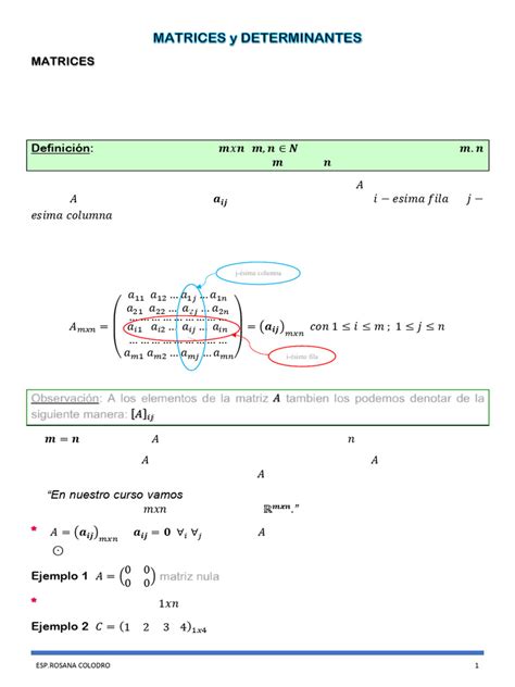 2matrices Y Determinantes Pdf Matriz Matemáticas Teoría De La