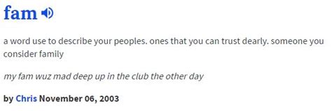 Urban Dictionary Definition Fam Know Your Meme