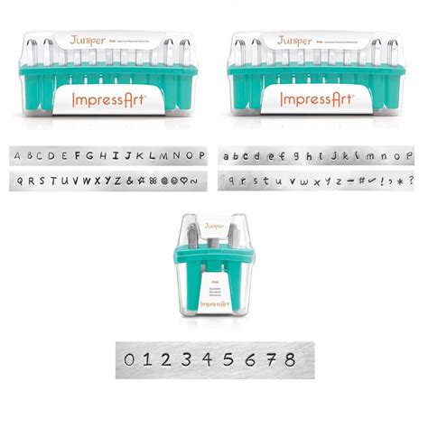 Impressart Juniper Alphabet Metal Stamps 3mm Upper And Lower Set Or