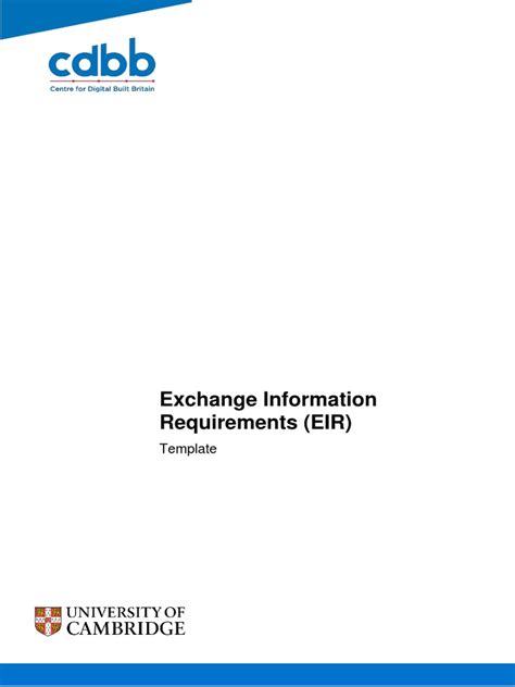 Eir Template Pdf Building Information Modeling Metadata