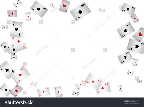 Playing Cards Border On White Background Stock Vector Royalty Free