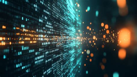 Abstract Digital Data Stream Flowing Through Cyberspace Stock Photo Image Of Bits Dynamic