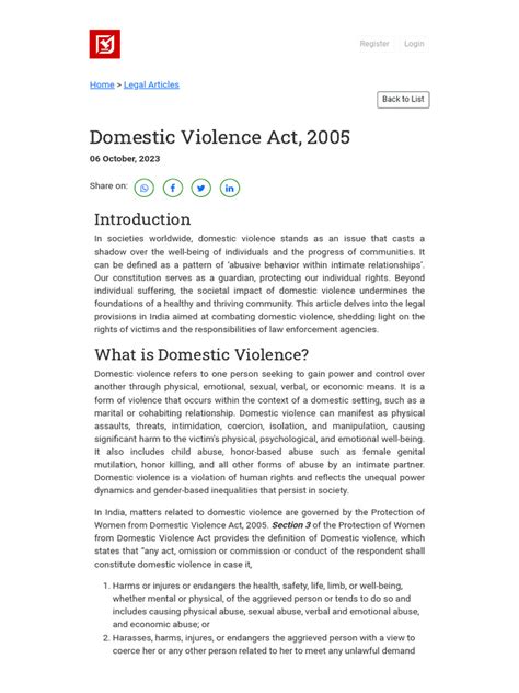 Domestic Violence Act 2005 Legal Articles Free Law Pdf