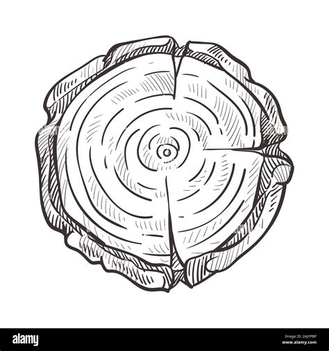 Wood Trunk Section Tree Age Circles Forest Stump Stock Vector Image Art Alamy