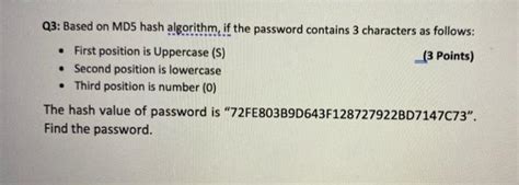 Solved Q3 Based On Md5 Hash Algorithm If The Password