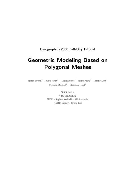 Pdf Geometric Modeling Based On Polygonal Meshes Dokumen Tips