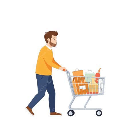 Person Pushing Full Shopping Cart