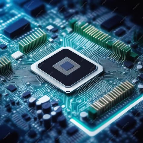 premium photo integrated microchip circuit board for server central computer processor