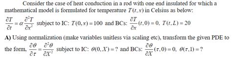 Solved Consider The Case Of Heat Conduction In A Rod With