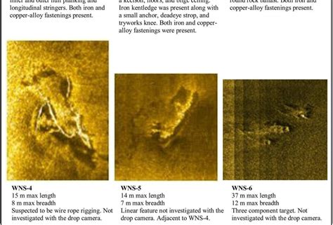 Sidescan Sonar Images And Details Of Wreck Sites Identified