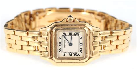 Sold Price Ladies Cartier Panthere 18k Yellow Gold Wrist Watch