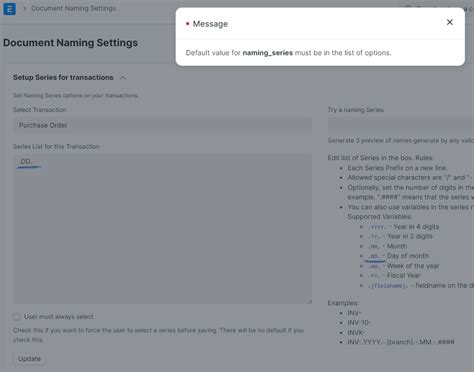 Confusion In The Namingseries List Of Options Erpnext Frappe Forum