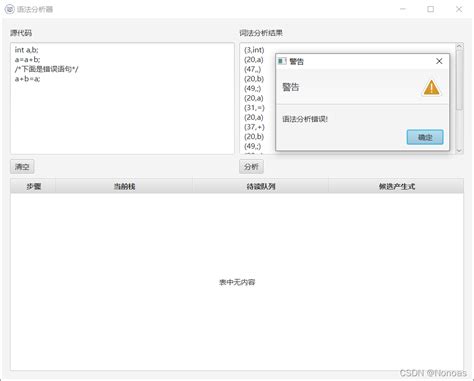 【编译原理实验】语法分析器java实现，带ui界面java实现语法分析器 Csdn博客