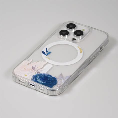 Iphone 13 Pro Case Hülle Gummi Silikon Steif Mit Magsafe Blaue Rose