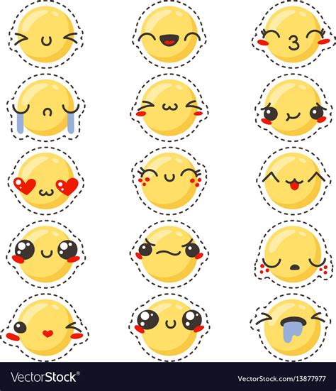 Cute Stickers Clipart Vector Cute Emoticon Sticker Emoji Sticker My