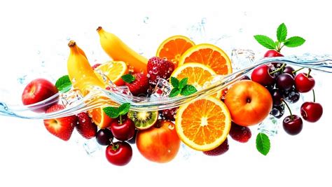 Refreshing Splash Of Fruits With Water Stock Illustration Illustration Of Undefined Natural