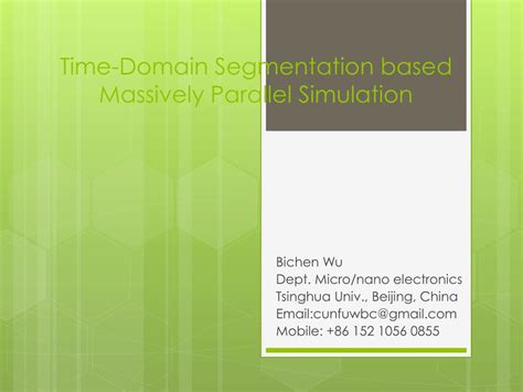Ppt Time Domain Segmentation Based Massively Parallel Simulation