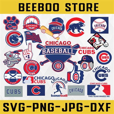 24 Files Chicago Cubs Svg Baseball Clipart Cricut Chicago Inspire