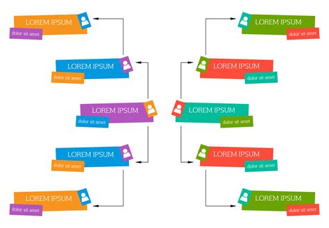 Colorful Business Structure Concept Corporate Organization Chart Scheme With People Icons