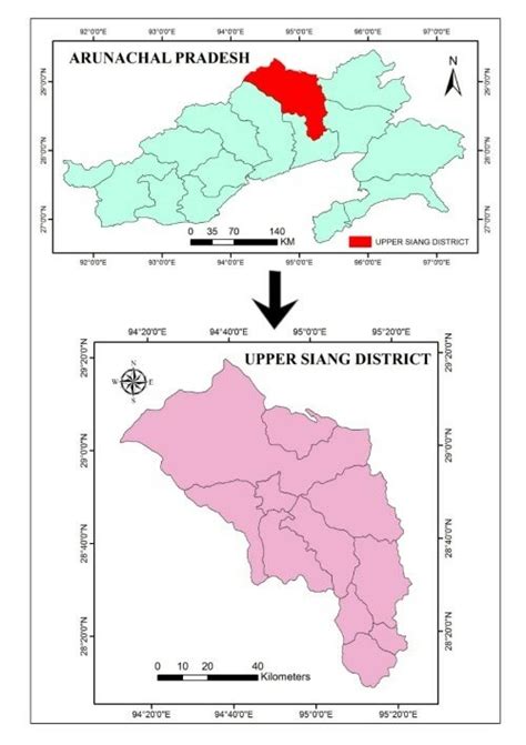 A Political Map Of Arunachal Pradesh B Map Of Upper Siang Circles