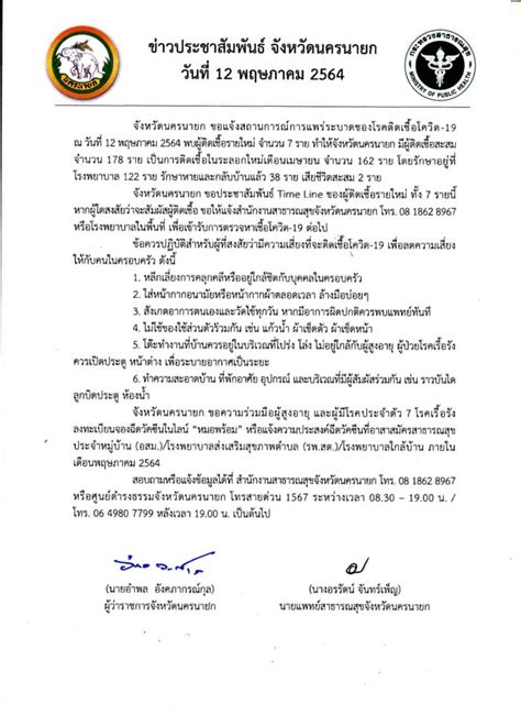 12 พฤษภาคม 2564 สำนักงานประชาสัมพันธ์จังหวัดนครนายก