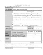 BSBCRT511 Babe Assessment Tasks Docx ASSESSMENT COVER PAGE Babe DETAILS DECLARATION