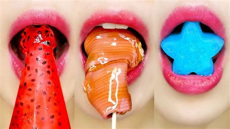 Asmr Emoji Food Challenge 이모티콘 입술 먹방 Eating Sounds Youtube