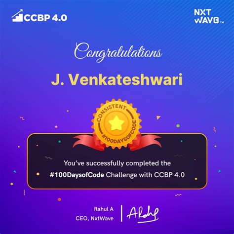 Venkateshwari Juntupally On Linkedin 100daysofcodechallenge