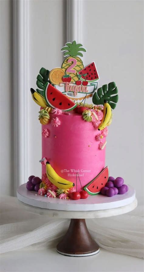 27 Summer Themed Cake Inspirations Vibrant Fruity 2nd Birthday Cake