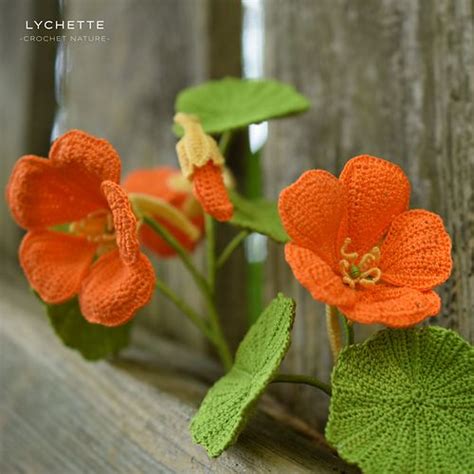 Nasturtium Flower pattern by Lychette Crochet Nature | Crochet flowers ...
