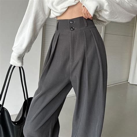 Satın alın Women Wide Leg Pants Suit Pants Summer Fabric Classic High