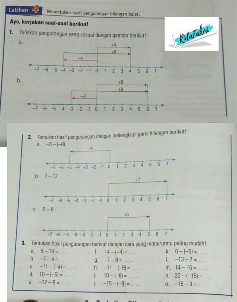 Soal Penjumlahan Dan Pengurangan Bilangan Bulat