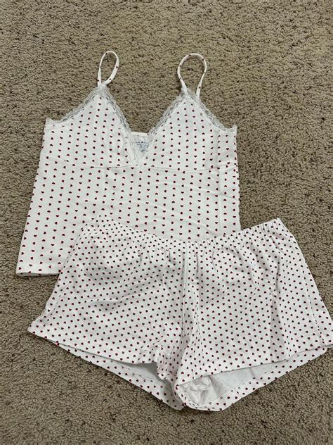 Brandy Melville Hearts Matching Set One Size Never Depop