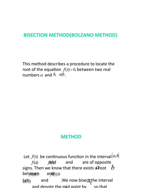 Bisection Method Pdf Analysis Discrete Mathematics