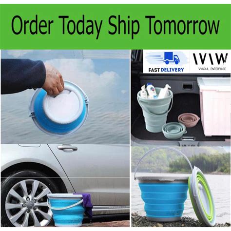 Ready Stock Foldable Bucket Baldi Lipat Folding Pail Car Washing