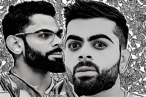 Virat Kohli Coloring Page Black Version Creative Fabrica