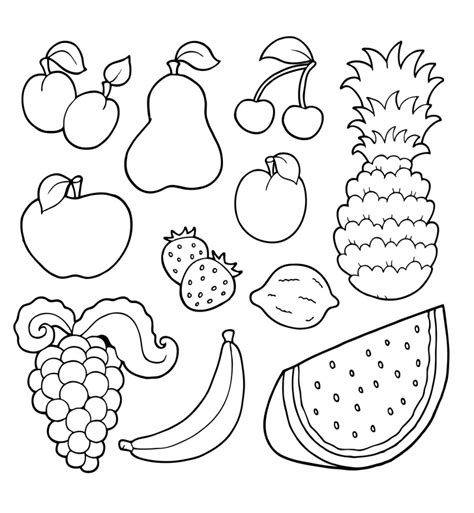 Frutas Para Colorear Ingles Imagui