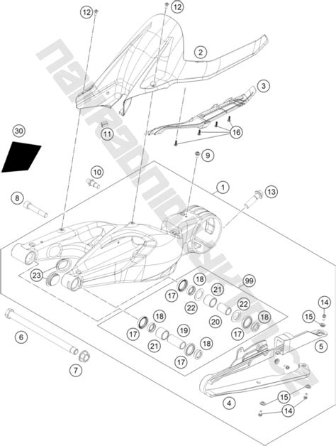Náhradní díly KTM Schéma SWING ARM pro model KTM Naked Bike 1290