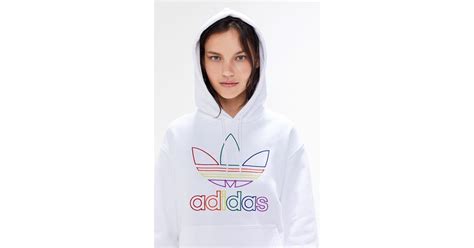 Adidas Pride Rainbow Trefoil Hoodie Sweatshirt Pride Clothes At Urban