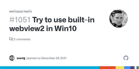 Try To Use Built In Webview2 In Win10 · Issue 1051 · Wailsappwails