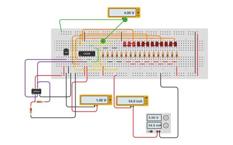 circuit design comparador multiple con lm339 tinkercad