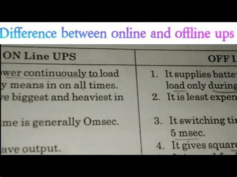 Difference Between Online Ups And Offline Ups YouTube