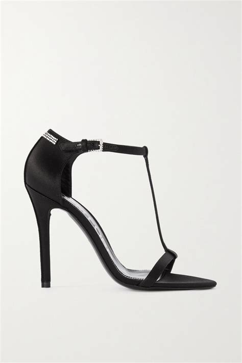 Tom Ford Iconic T Crystal Embellished Satin Sandals Editorialist
