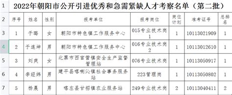 朝阳市公开引进优秀和急需紧缺人才拟聘用人员公示 社会 信函 电话