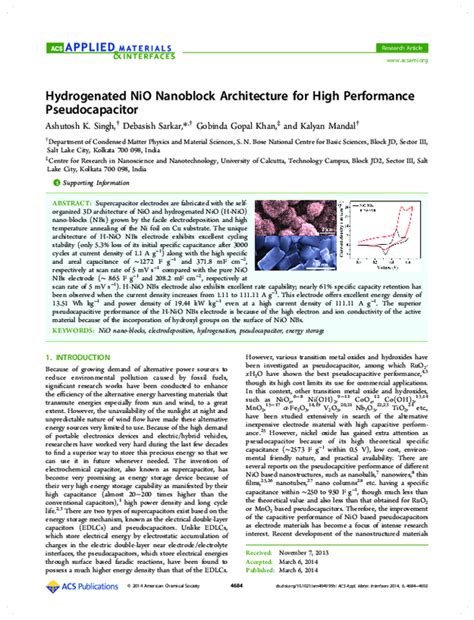 Pdf Hydrogenated Nio Nanoblock Architecture For High Performance